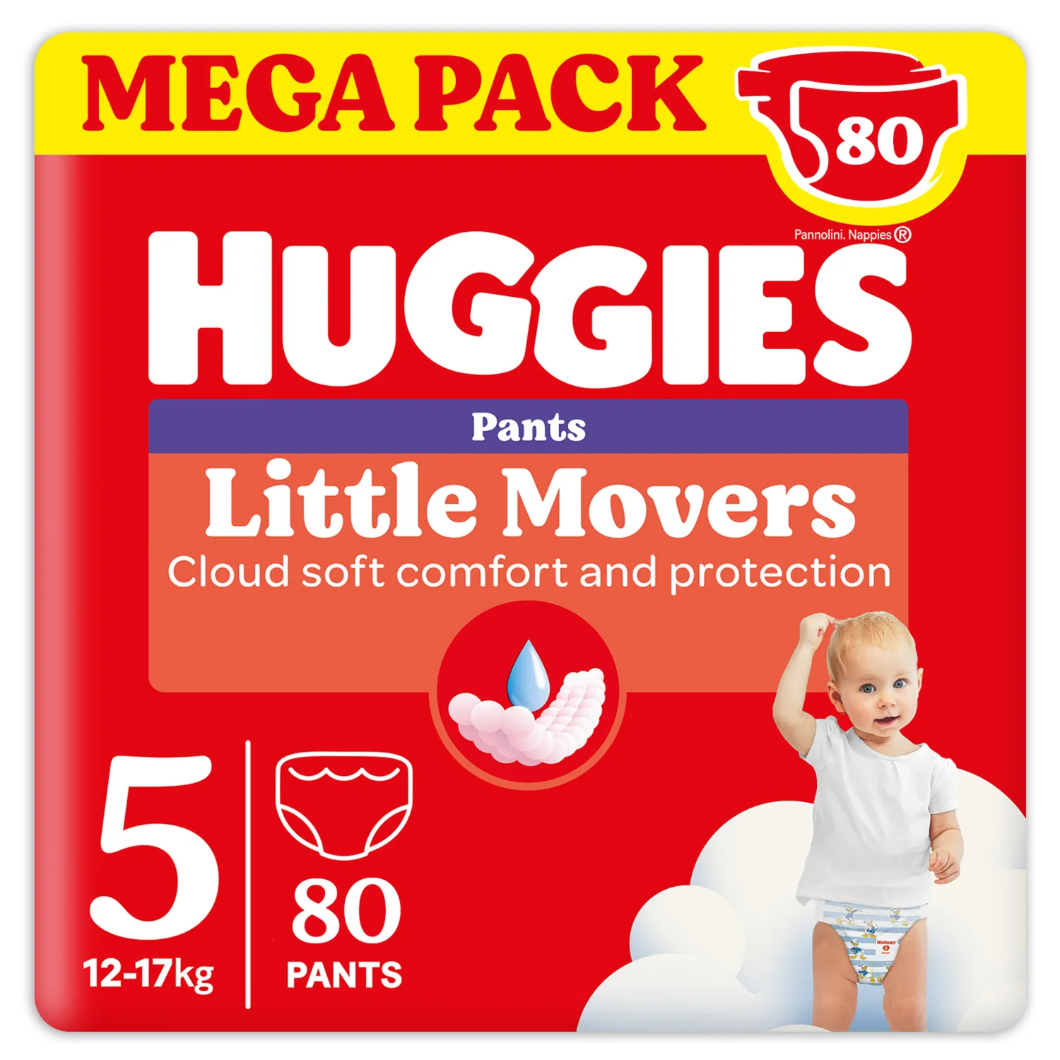 Pannolini LITTLE MOVERS MUTANDINA MEGAPACK TG.5 - 80 PEZZI - Huggies ...